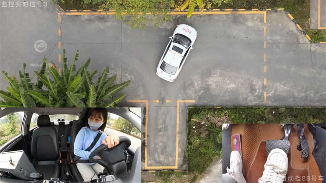 科目二模拟考试,小姐姐满分一把过