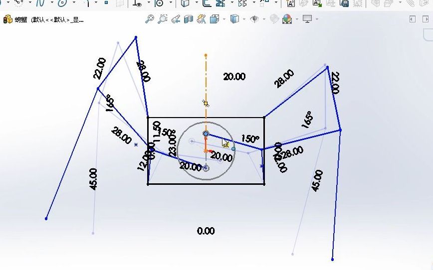 solid演示(25)--小螃蟹机构运动简图