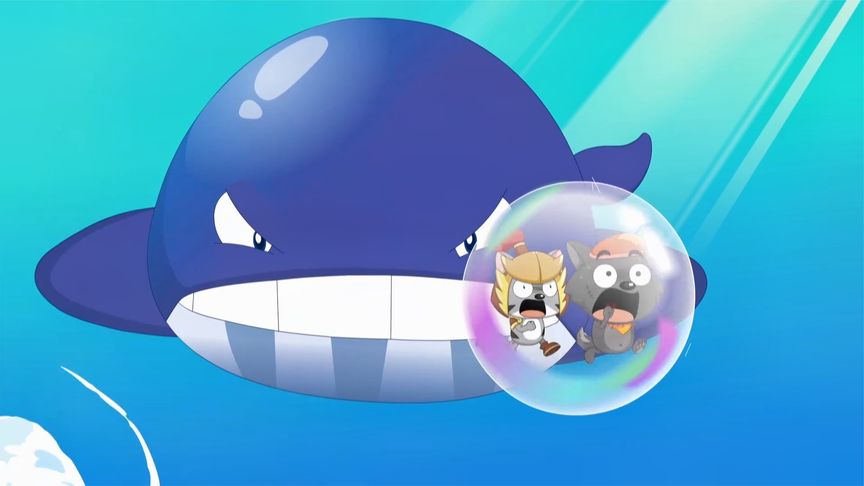 喜羊羊:灰太狼难得劈中一次,可劈在鲨鱼身上,跟挠痒痒一样