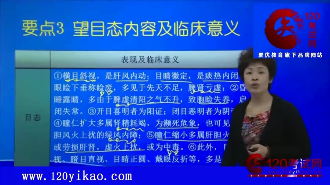 中医执业医师诊断学望诊视频-120考试网
