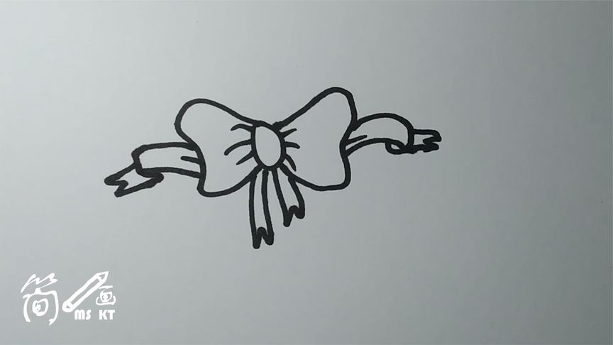 简笔画:(发箍)蝴蝶结