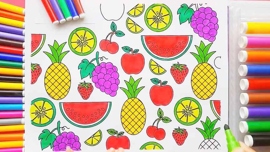 新鲜的水果简笔画涂色教程