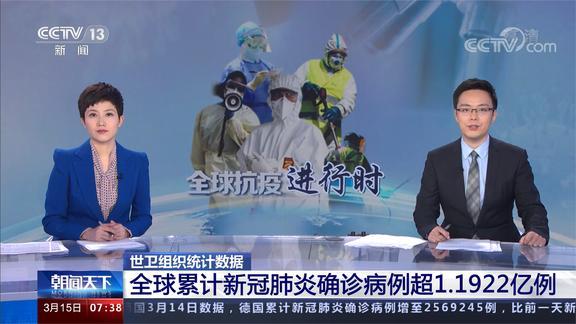 世卫组织统计数据 全球累计新冠肺炎确诊病例超1.1922亿例