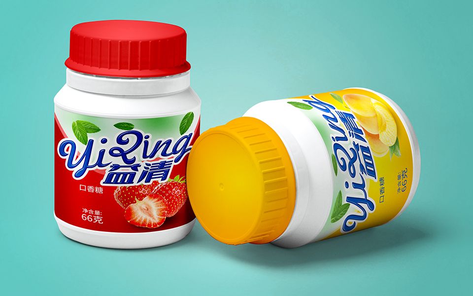 【高端品牌包装logo设计】零基础快速入门PS包装标志设计《口香糖...