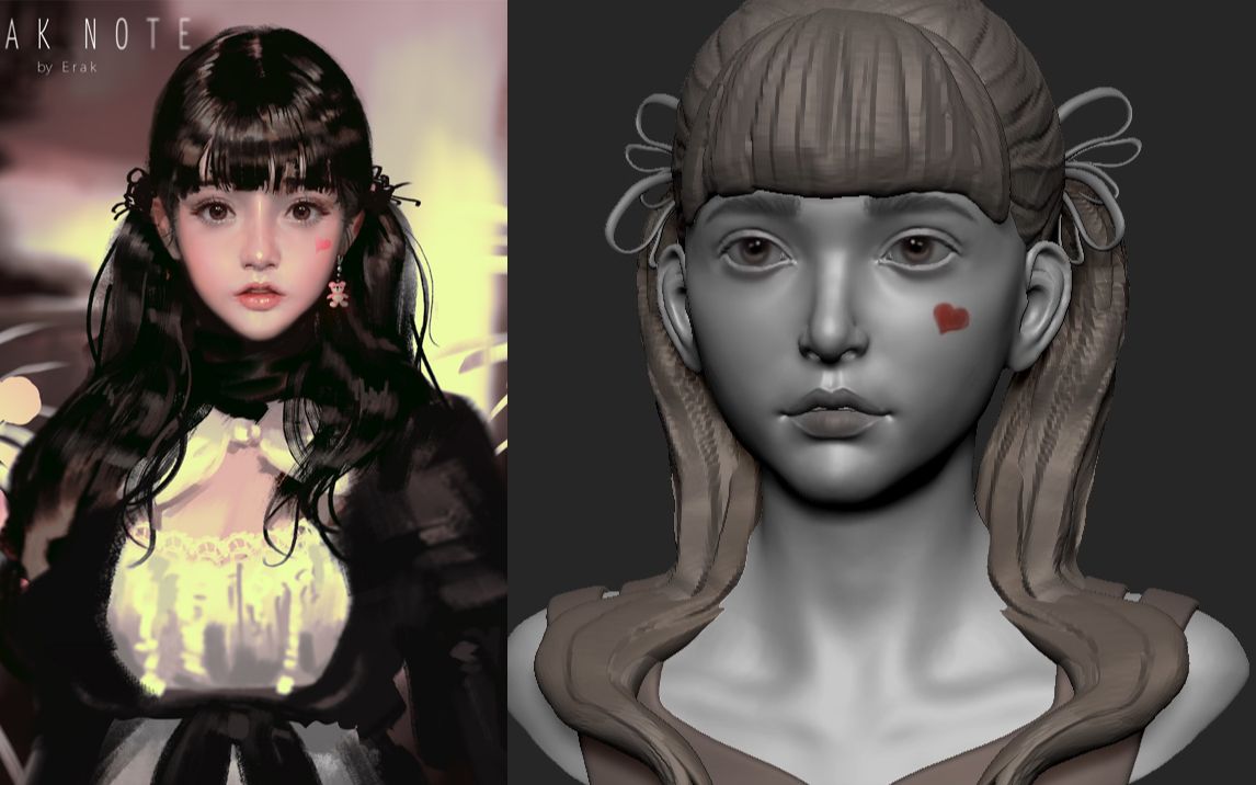 【zbrush角色建模】女性人物角色高模雕刻方法与技巧,3D人物建模