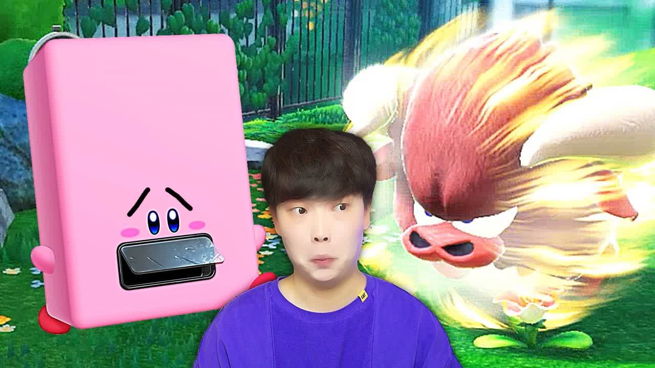 星之卡比探索发现试玩版 卡比吞了贩卖机后吃易拉罐就算进货啦