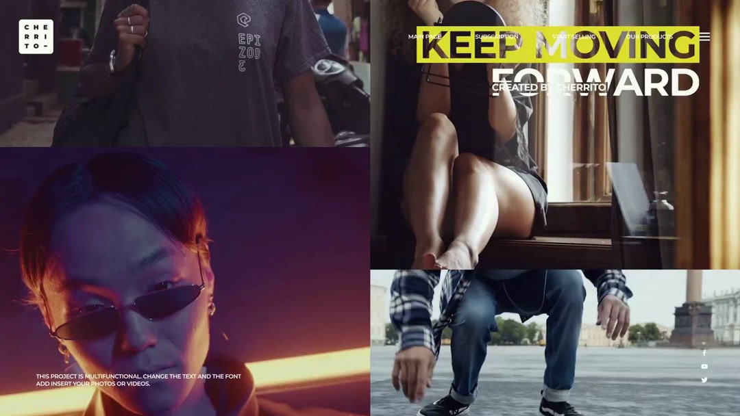 免费PR模板视频素材 创意多帧演示照片视频内容介绍PR文字模板