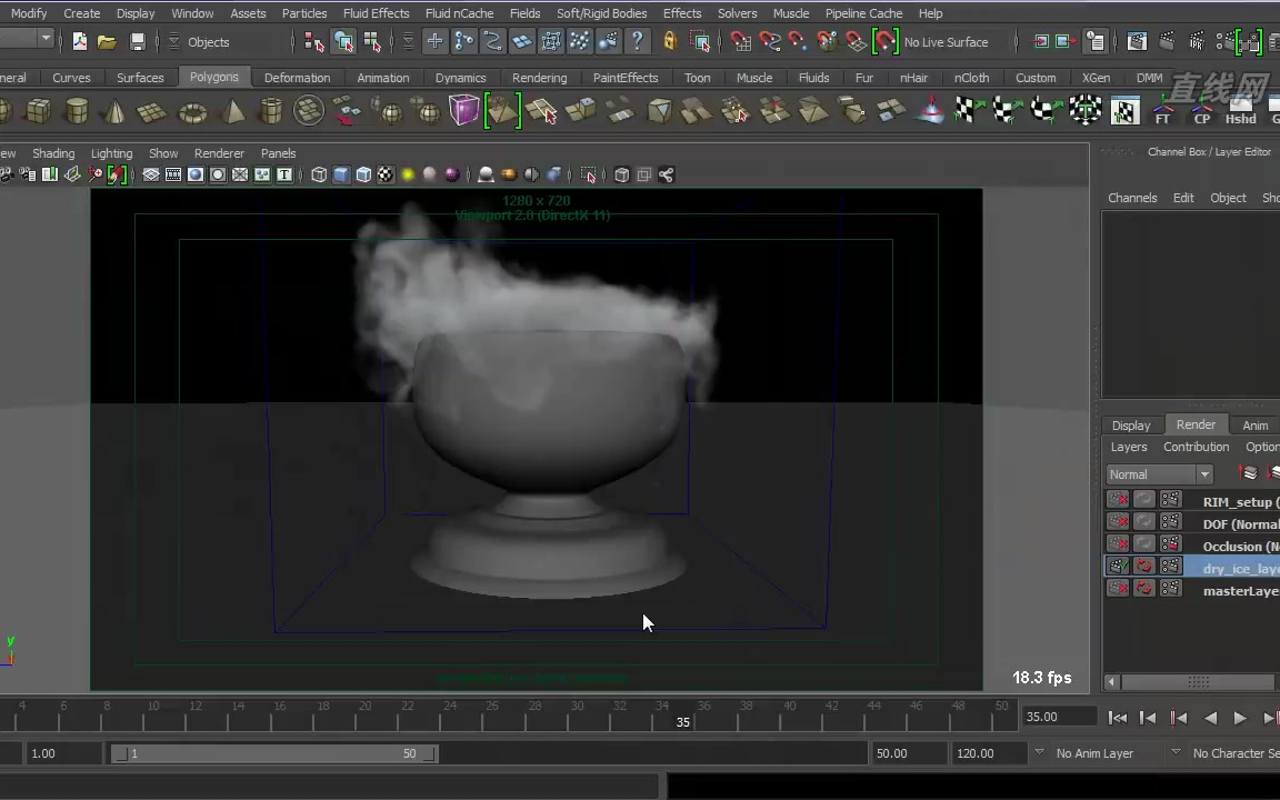 【英文】Maya干冰流体特效制作视频教程