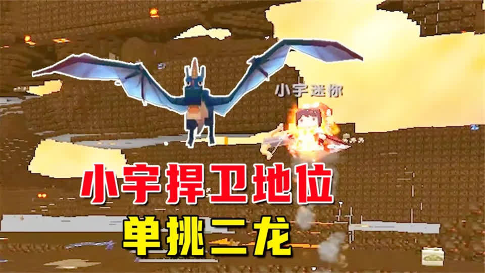 迷你沙漠极限生存22:小宇为地位单挑二龙