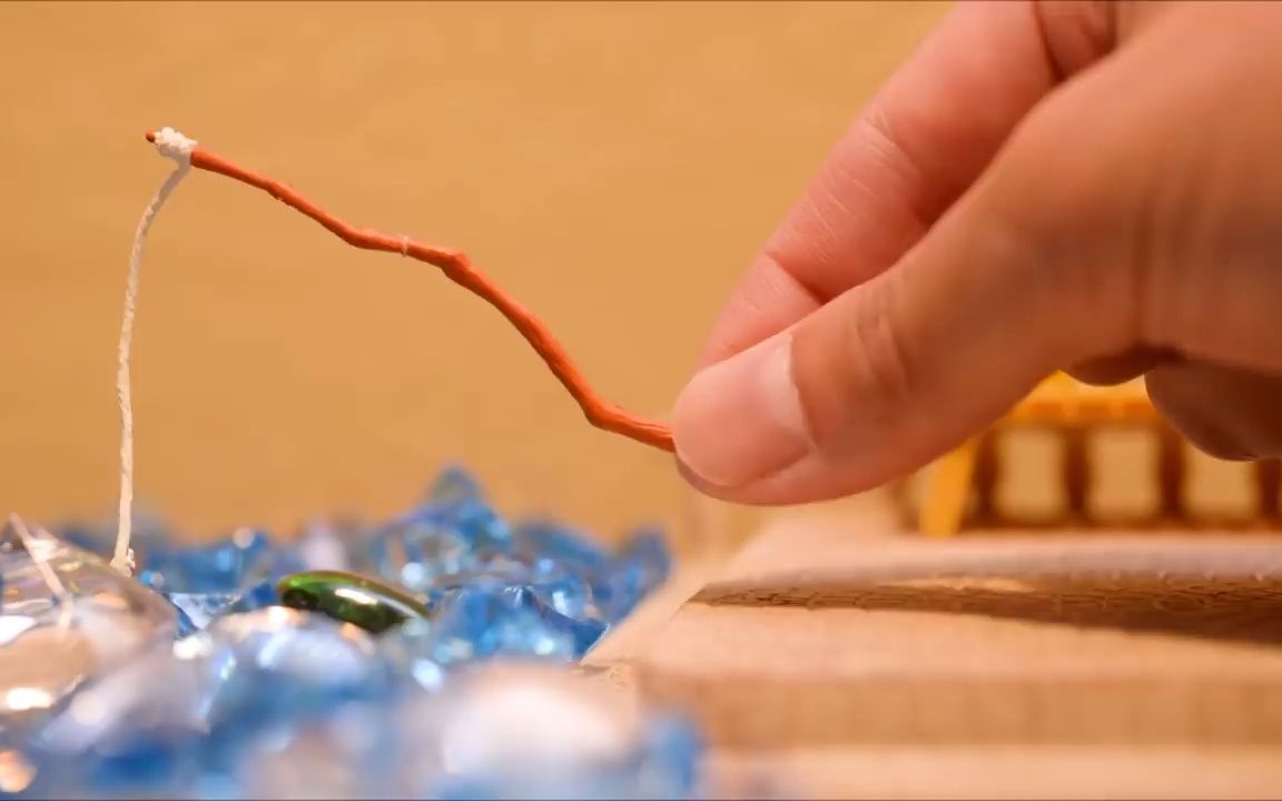 定格动画微型捕鱼,钓鱼卡通和助眠解压