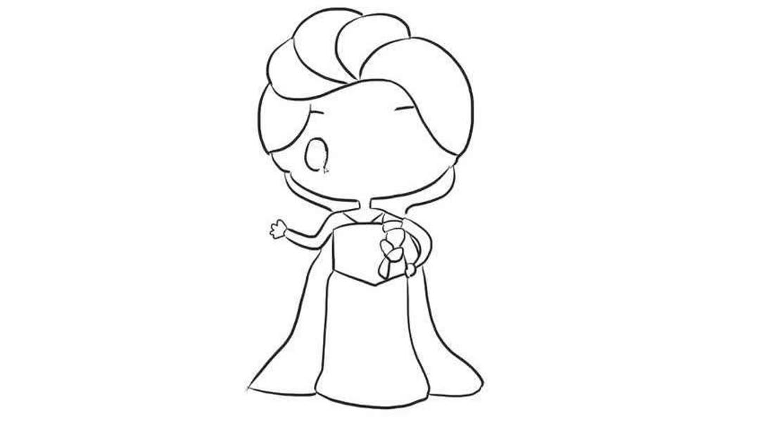 冰雪奇缘艾莎公主儿童亲子简笔画宝宝轻松学画画