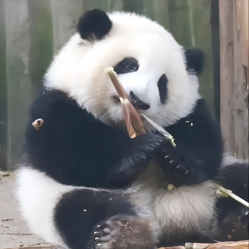 行走的大只熊猫 