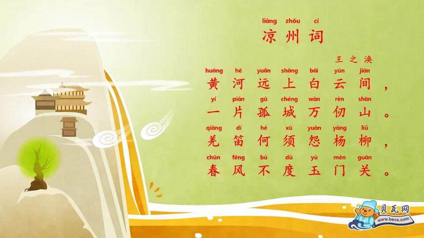 儿童启蒙读物推荐 唐诗动画 14集~凉州词