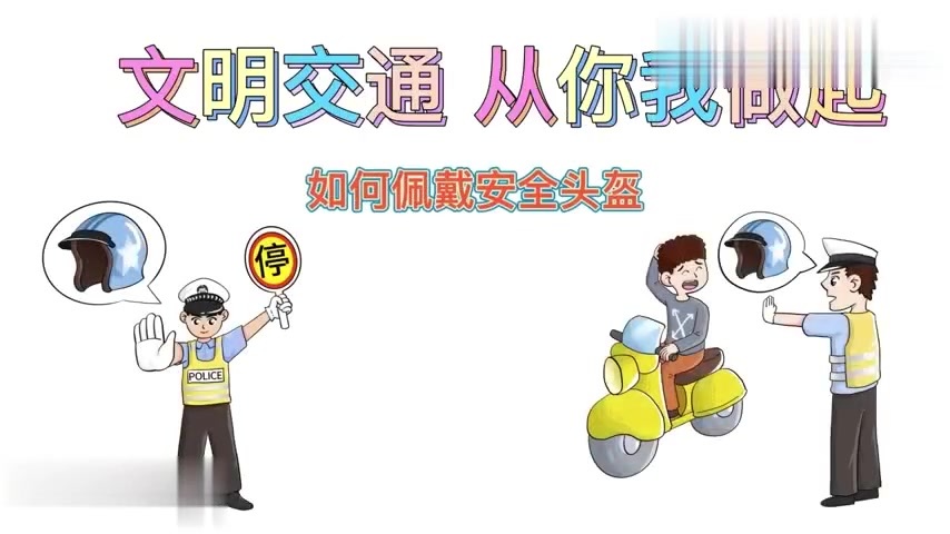 文明交通广平交警教您如何正确佩戴安全头盔