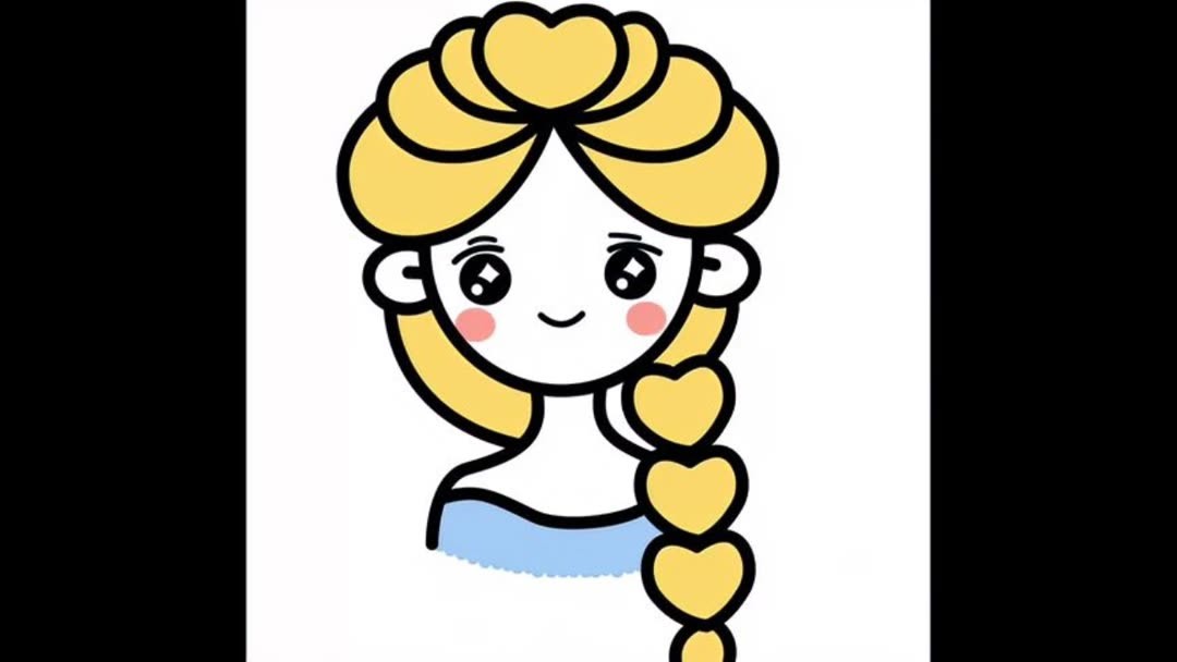 艾莎公主简笔画教程图案#简笔画 #儿童简笔画 #零基础学画画