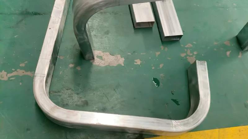 扁管自动弯管机方管弯管机半自动定位弯管机视频