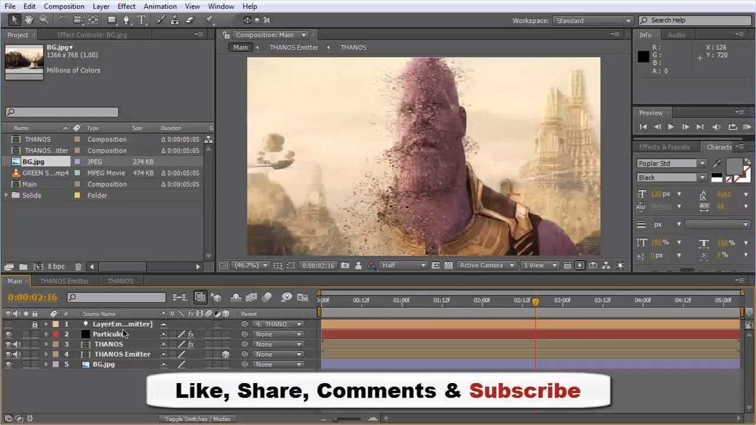 After Effects 教程灭霸的粒子消散效果