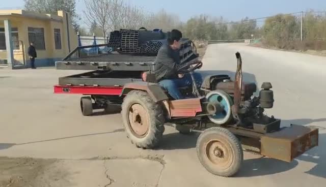 农用车牵引平板拖车 拖拉机试重平板车 20吨重型厂区转运拖车