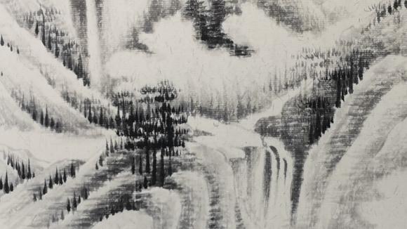 米小鹿讲解米点皴,伴你完成一幅烟云雾雨的山水画
