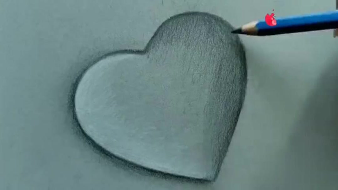 儿童画画,分享一个小教程,用铅笔画心形水滴的画法!