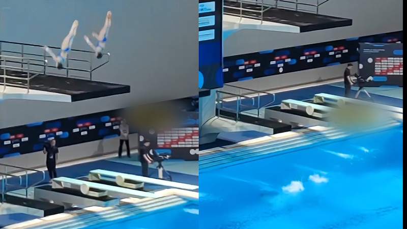 纯享版5跳现场:全红婵陈芋汐跳水世界杯金牌 轻松夺得冠军