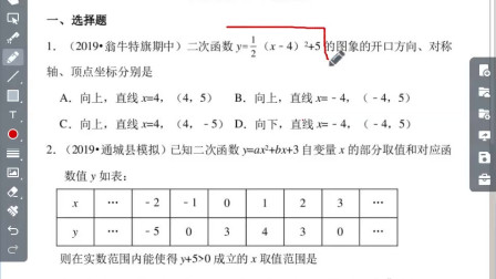 初三中考数学:二次函数1