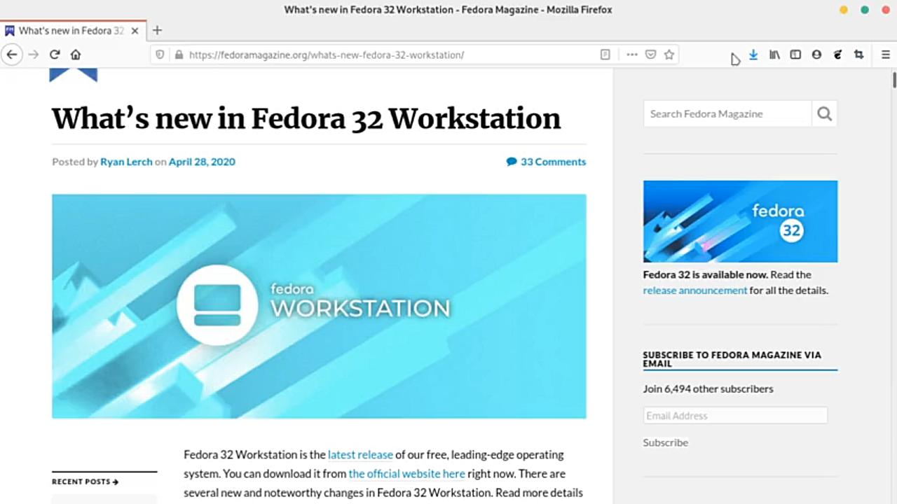 Fedora32更新概览