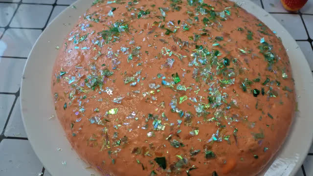 黏土和洗衣粉水成型起泡胶,加爽身粉做无硼砂冰山泥