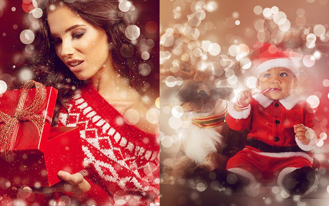 怎么制作圣诞梦幻光斑人像效果PS动作教程