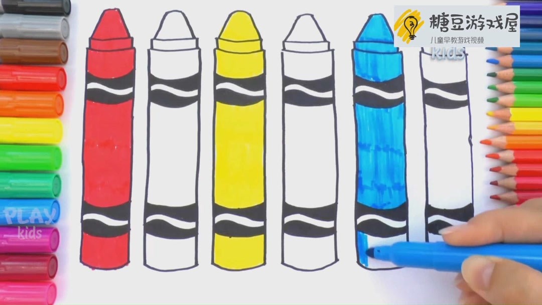 简笔画彩色油画棒