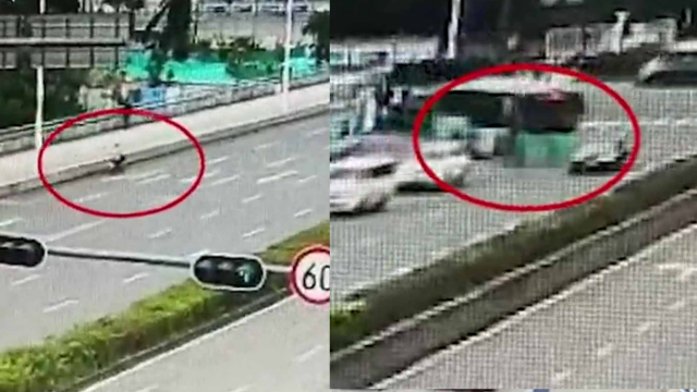 电动自行车逆行撞上转弯大客车 最终酿成惨祸