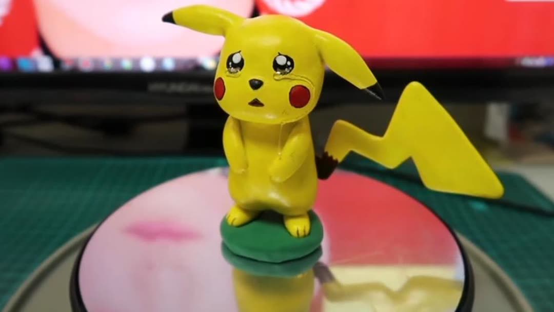 用粘土捏一个哭泣的皮卡丘,步骤很简单,看完你学会了吗?