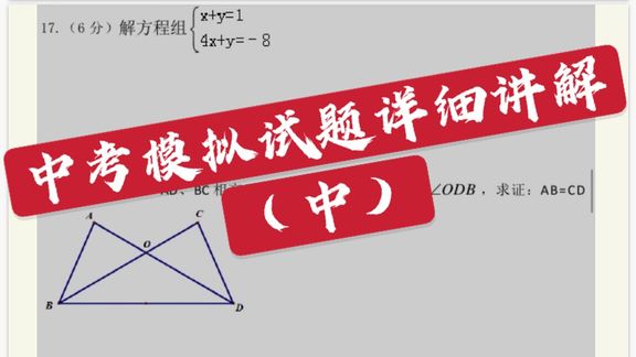 中考模拟试题详细讲解(中)
