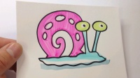 海绵宝宝系列简笔画.小蜗的画法