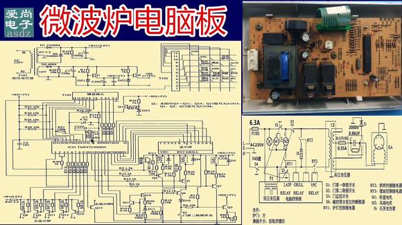 微波炉电脑板原理与维修,各元件作用,电路工作流程,电路图分析