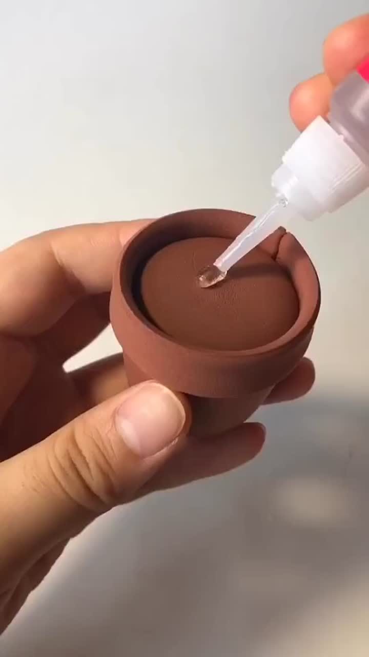 超简单的多肉教程在这里,不用浇水也可以养一辈子手工粘土多肉创意...