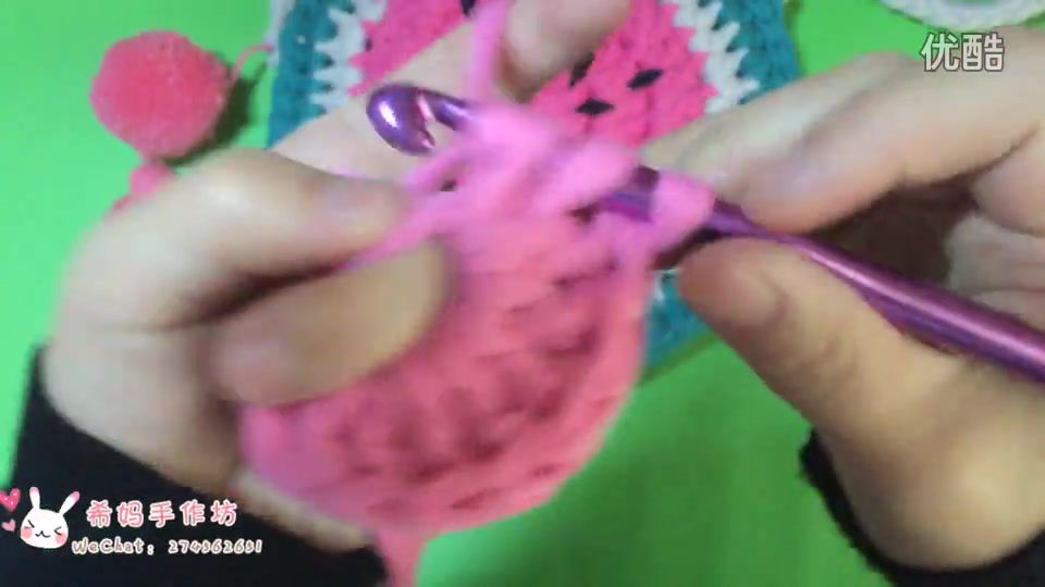 ...精品款式教学:布条线包包 西瓜小背包 清凉夏日款 钩针视频教程_高清