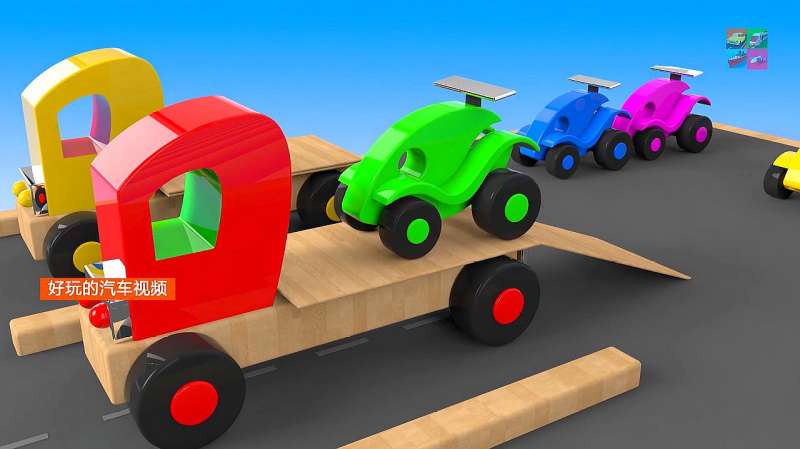 积木卡车来运送积木小汽车