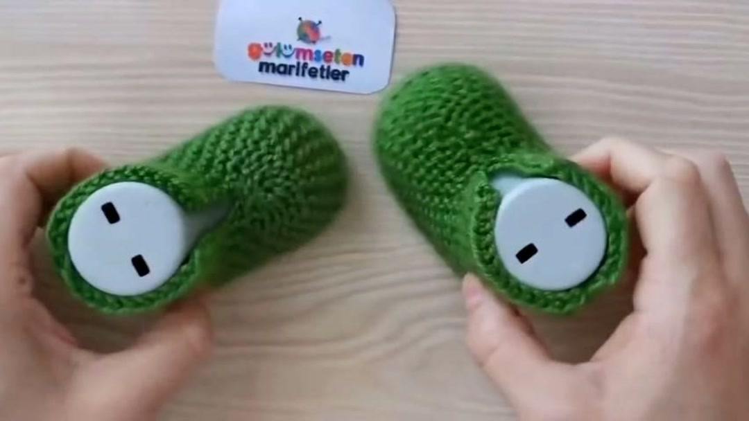 棒针婴儿宝宝毛线鞋,宝宝毛线鞋编织教程,简单美观新手妈妈可仿