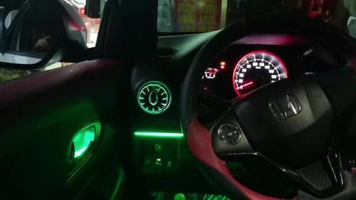 本田XRV安装64颜色氛围灯+发光出风口上车效果