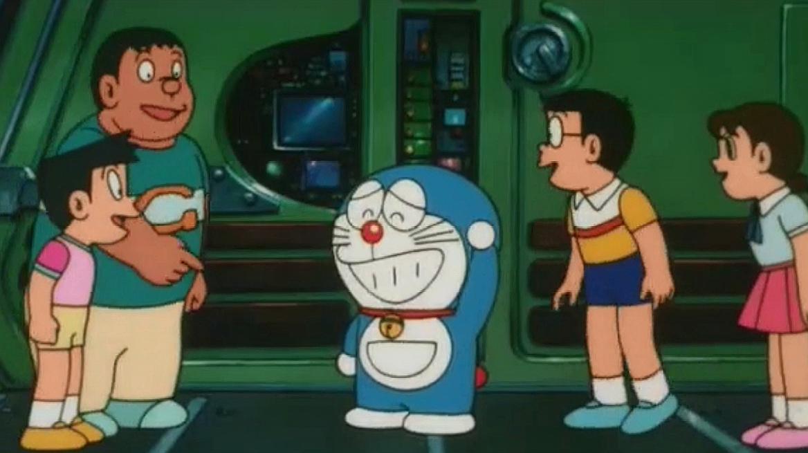 哆啦A梦拿出任意门,大家发出了欢呼,有了它就可以回地球了!