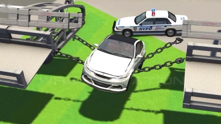 Beamng模拟警车拦截摧毁汽车