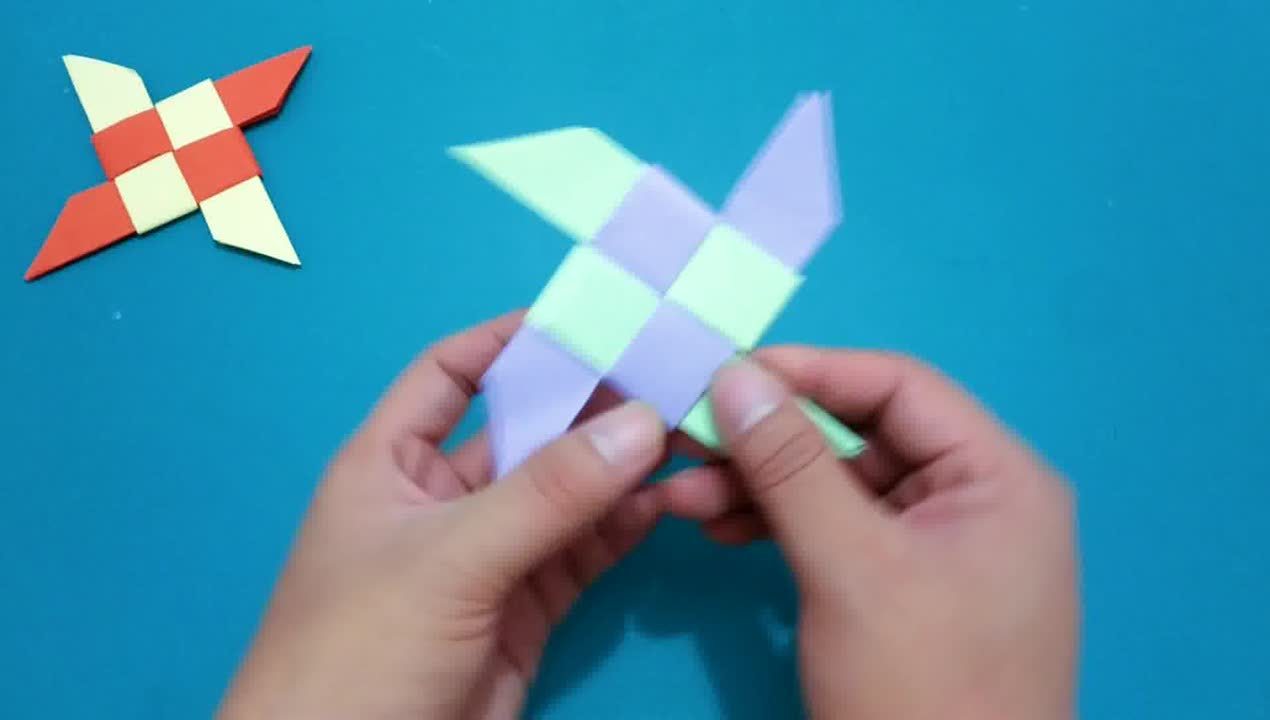 这是我见过最简单的飞镖折纸,成品非常酷,小朋友很喜欢