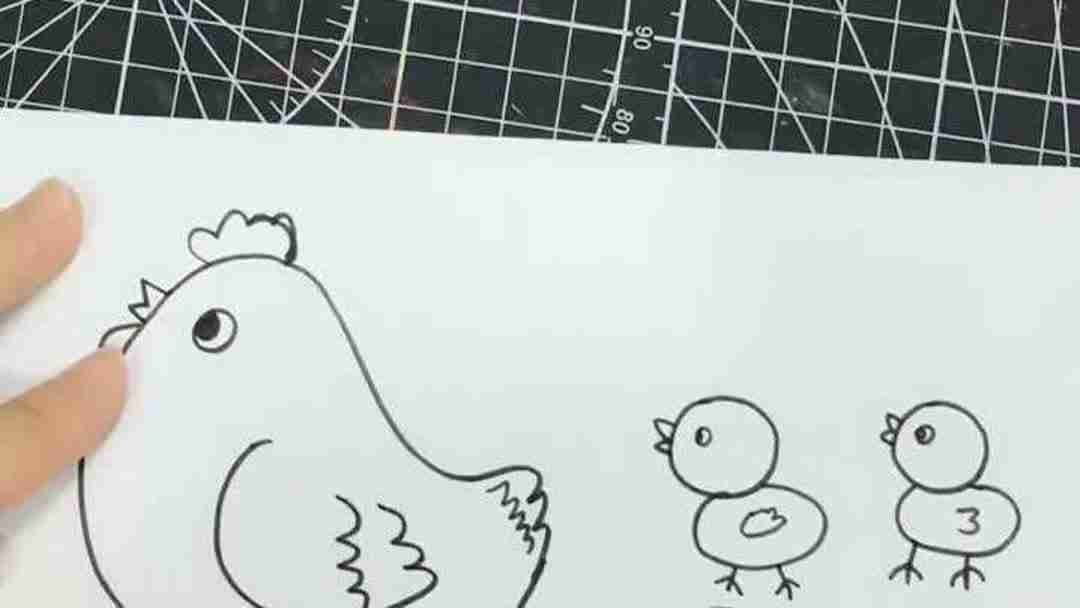 儿童手绘:母鸡带小鸡的画法.绘画最伟大的是意境