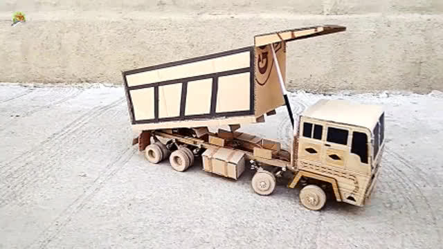 儿童手工制作,用硬纸板制作自卸卡车玩具