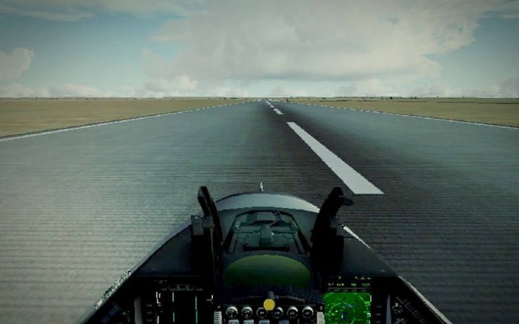 [飞行员视角]某空军基地F16C紧急升空(飞行模拟器)