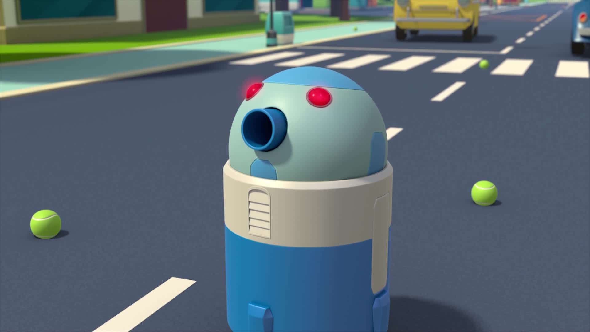 网球机器人失控眼睛变红不停发球