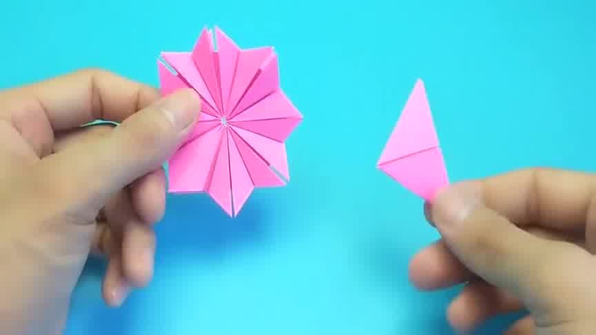 手工折纸教学:非常漂亮的立体花书签,简单易学