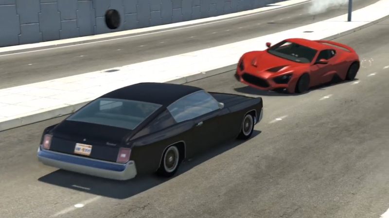 BeamNG:超级跑车漂移撞击肌肉超跑,模拟真实车祸