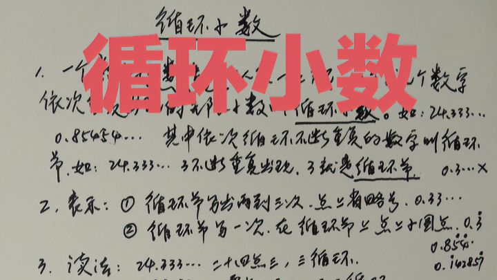 什么是循环小数?循环小数怎么表示?怎么读?5分钟给你讲清楚!